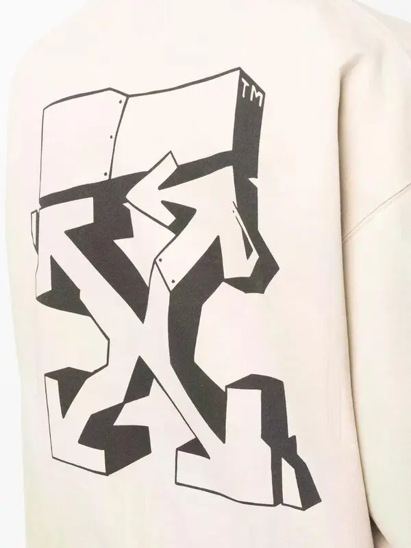 Off-White Graffiti Print Crew-neck Sweatshirt