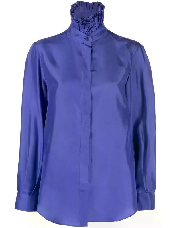 Alberta Ferretti Ruffle-collar Silk Shirt