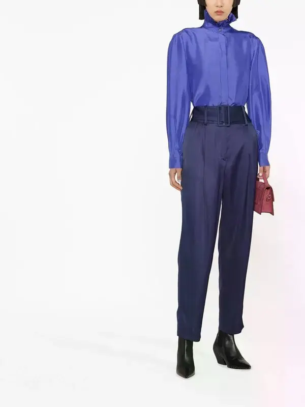 Alberta Ferretti Ruffle-collar Silk Shirt