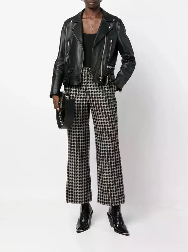 Alberta Ferretti Cropped Geometric-print Trousers