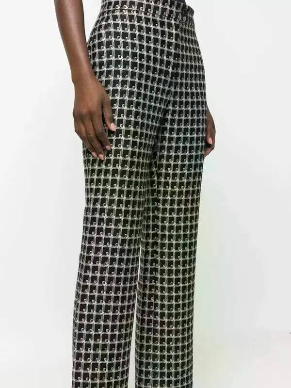 Alberta Ferretti Cropped Geometric-print Trousers