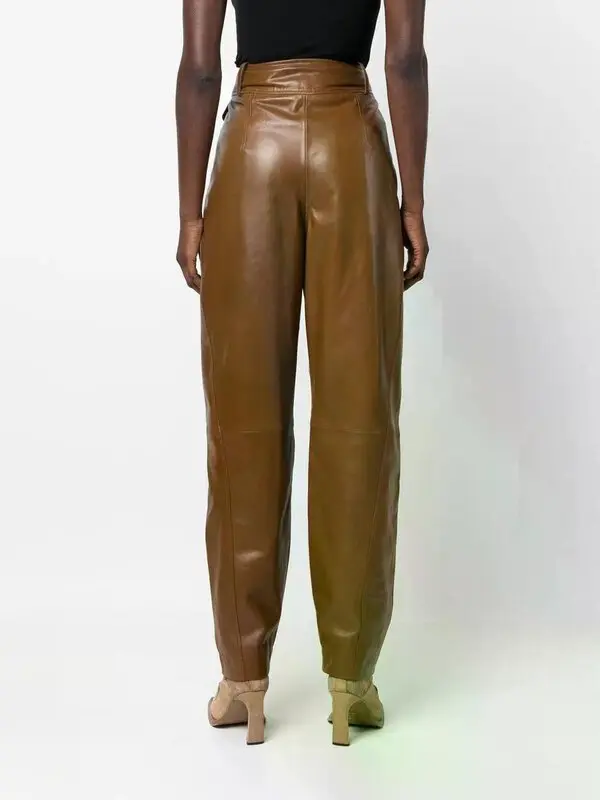 Alberta Ferretti High-waisted Leather Trousers