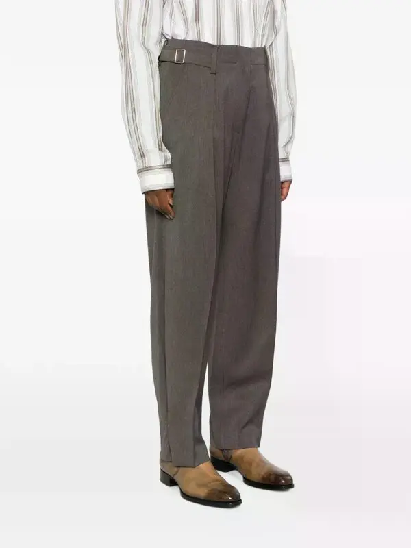 SYSTEM Tailored Trousers With Buckle Detail And Pressed Crease