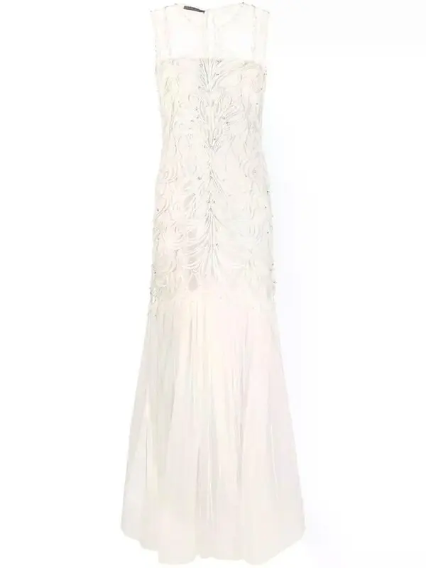 Alberta Ferretti Sheer-panel Evening Gown