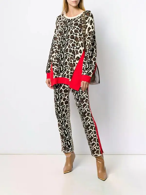 Stella McCartney Animal-jacquard Knitted Trousers