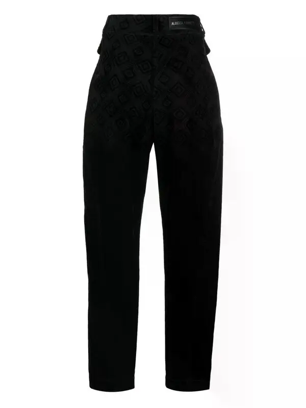 Alberta Ferretti Geometric-print High-waisted Trousers