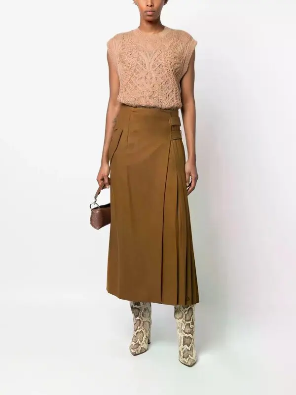 Alberta Ferretti Cable-knit Crew Neck Vest