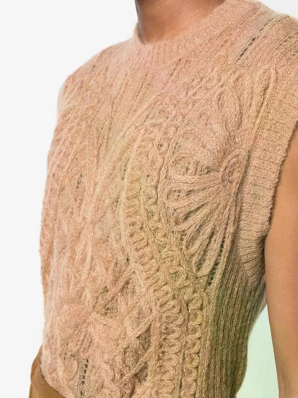 Alberta Ferretti Cable-knit Crew Neck Vest