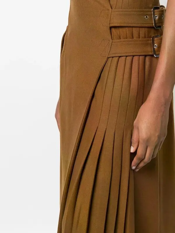 Alberta Ferretti Pleated Knitted Midi Skirt