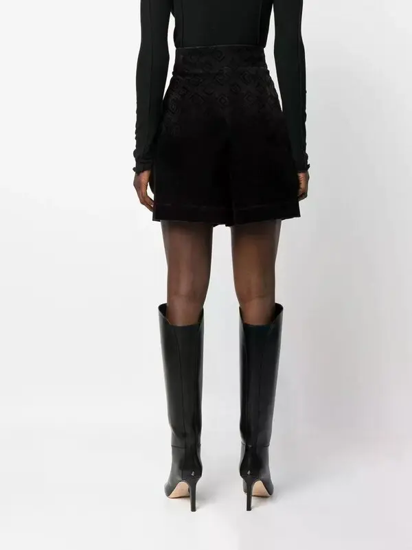 Alberta Ferretti Velvet Geometric-pattern Shorts