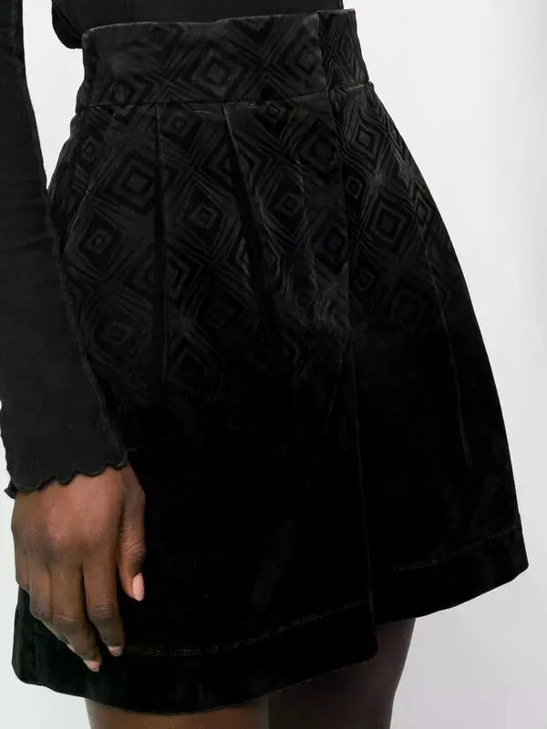 Alberta Ferretti Velvet Geometric-pattern Shorts