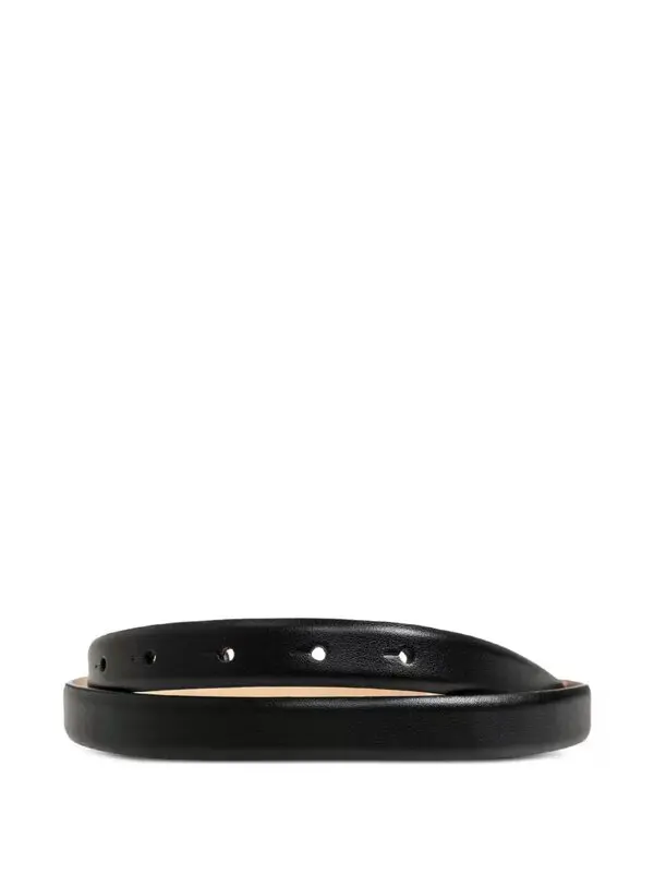 Max Mara Logo Plaque Leather Belt
