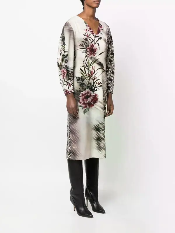 Alberta Ferretti Floral-print Midi Dress
