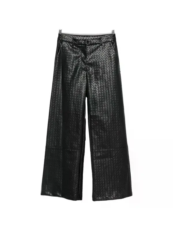 Imperial Basket-weave Wide-leg Trousers