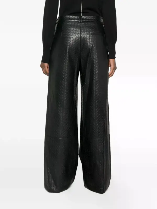 Imperial Basket-weave Wide-leg Trousers