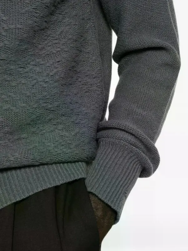 THE AMHANTE Textured-knit Crew-neck Sweater