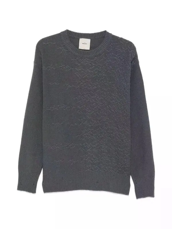 THE AMHANTE Textured Knit Crew Neck Sweater