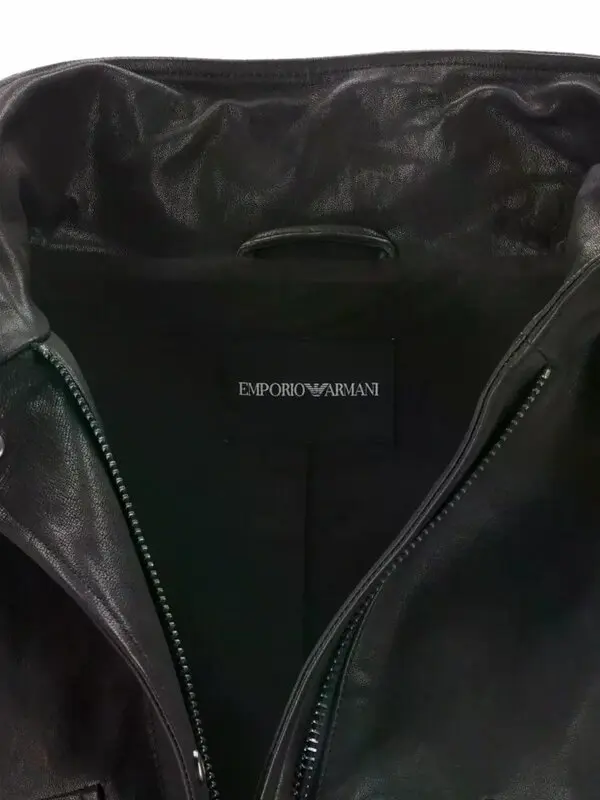 Emporio Armani Leather Bomber Jacket