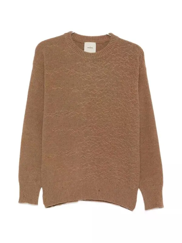 THE AMHANTE Distressed Textured-knit Sweater
