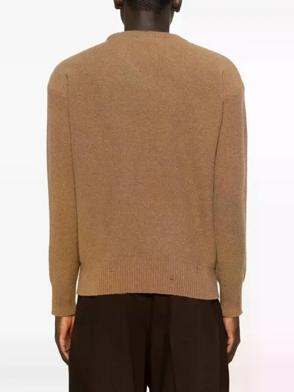 THE AMHANTE Distressed Textured-knit Sweater