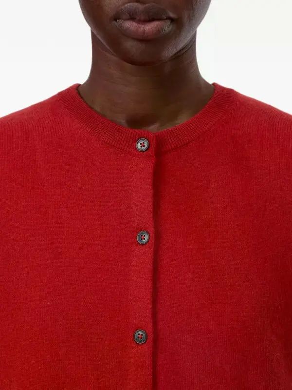 Closed Crew-neck Long-sleeve Cardigan