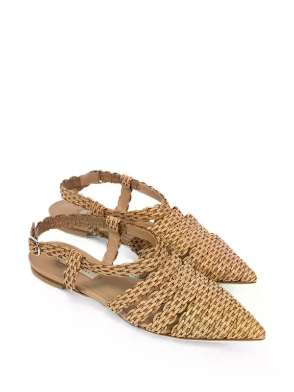 Casadei Avenida Woven Slingback Flat Pumps