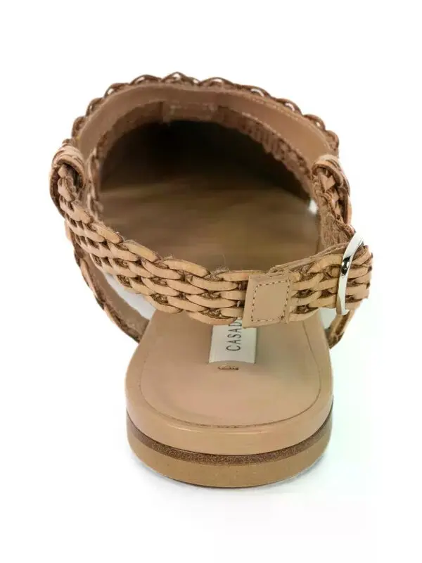 Casadei Avenida Woven Slingback Flat Pumps
