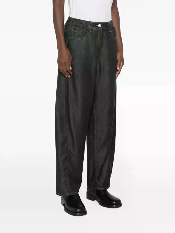 NUDE Elasticated-waistband Contrast-stitch Jeans