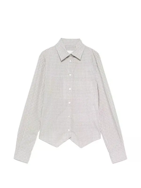 MAISON MARGIELA Check-pattern Handkerchief-hem Shirt - Grey