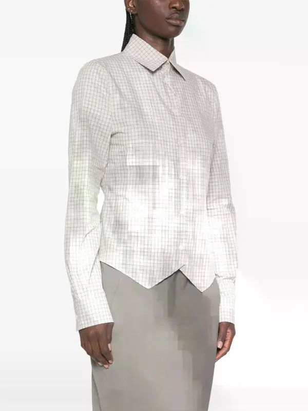 MAISON MARGIELA Check-pattern Handkerchief-hem Shirt
