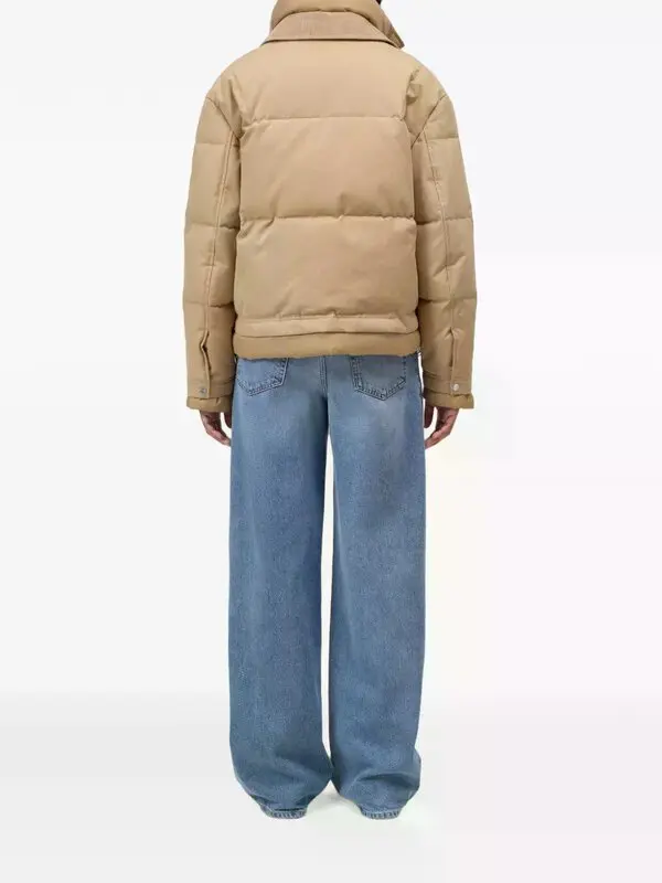 Closed Padded Corduroy Collar Jacket