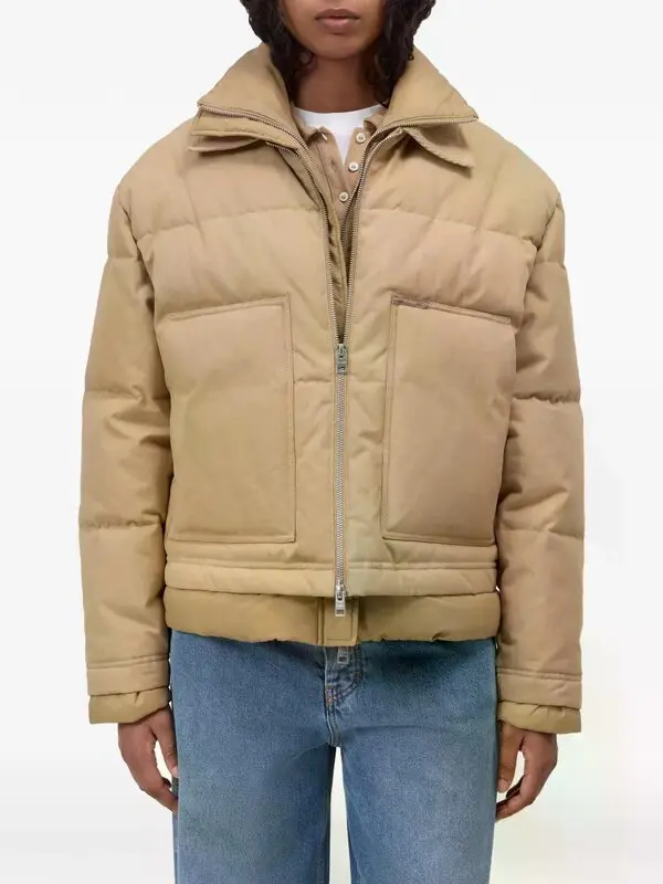 Closed Padded Corduroy Collar Jacket