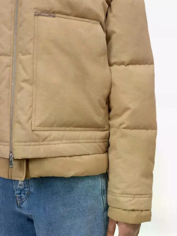 Closed Padded Corduroy Collar Jacket