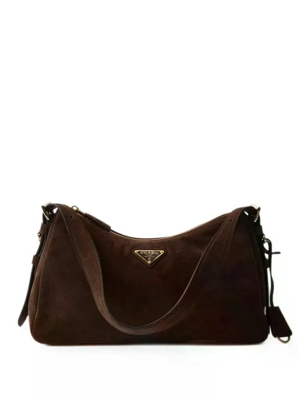 Prada Aimée Medium Suede Shoulder Bag