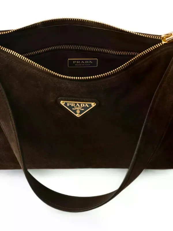 Prada Aimée Medium Suede Shoulder Bag