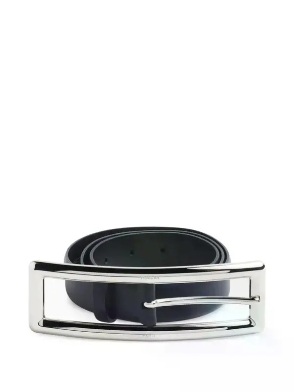 MUGLER Silver Rectangle Buckle Belt