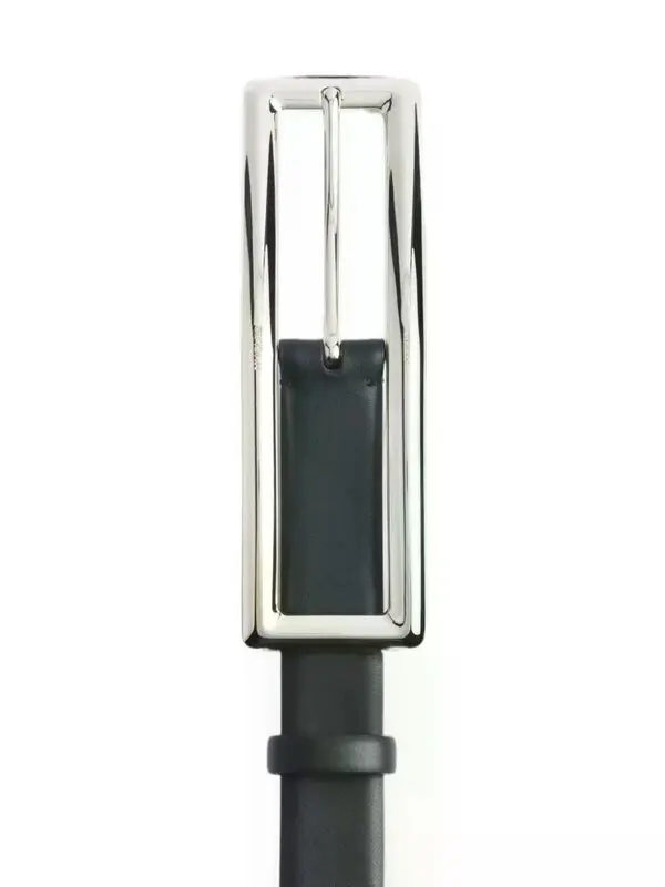 MUGLER Silver Rectangle Buckle Belt