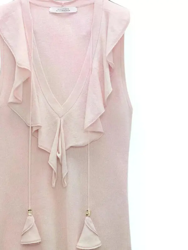 Dorothee Schumacher Ruffled V-neck Sleeveless Top
