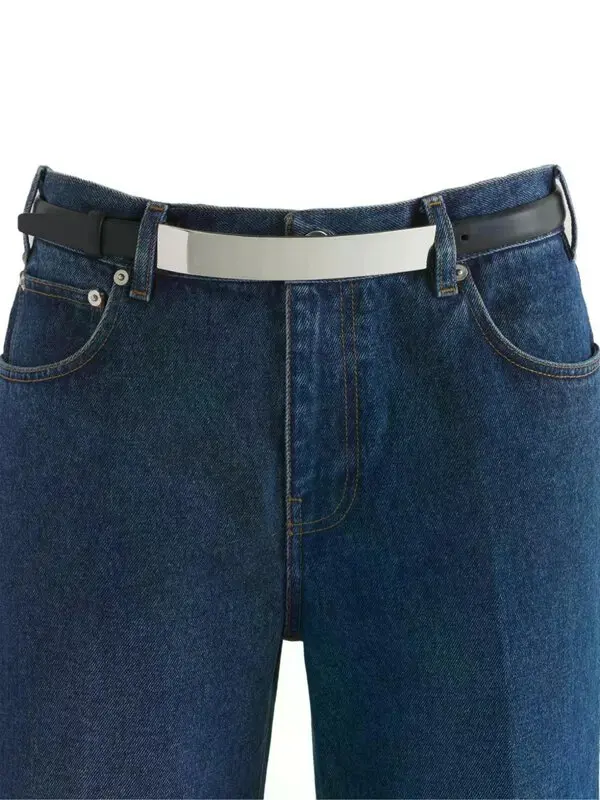 MUGLER Silver Arched Rectangle Buckle Belt