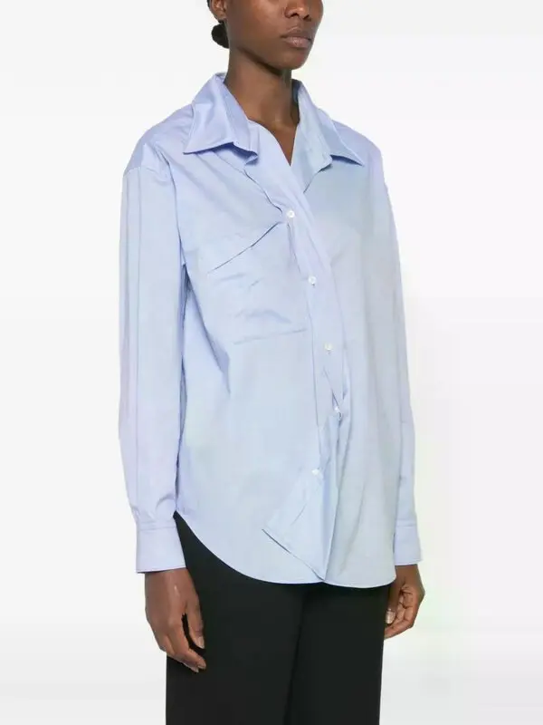 SYSTEM Asymmetric-front Chest-pocket Shirt