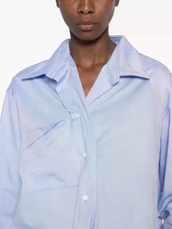 SYSTEM Asymmetric-front Chest-pocket Shirt