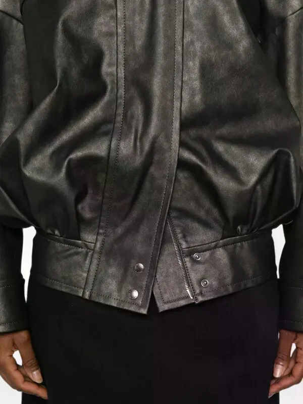 SYSTEM Panelled High-neck Biker Jacket