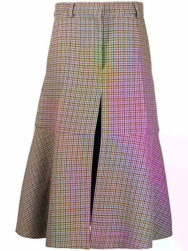 Stella McCartney Houndstooth A-line Midi-skirt