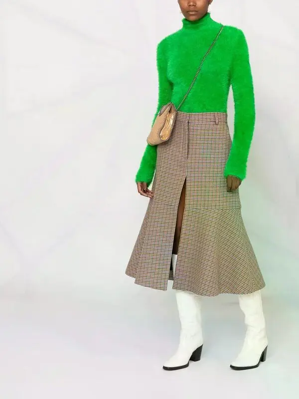 Stella McCartney Houndstooth A-line Midi-skirt
