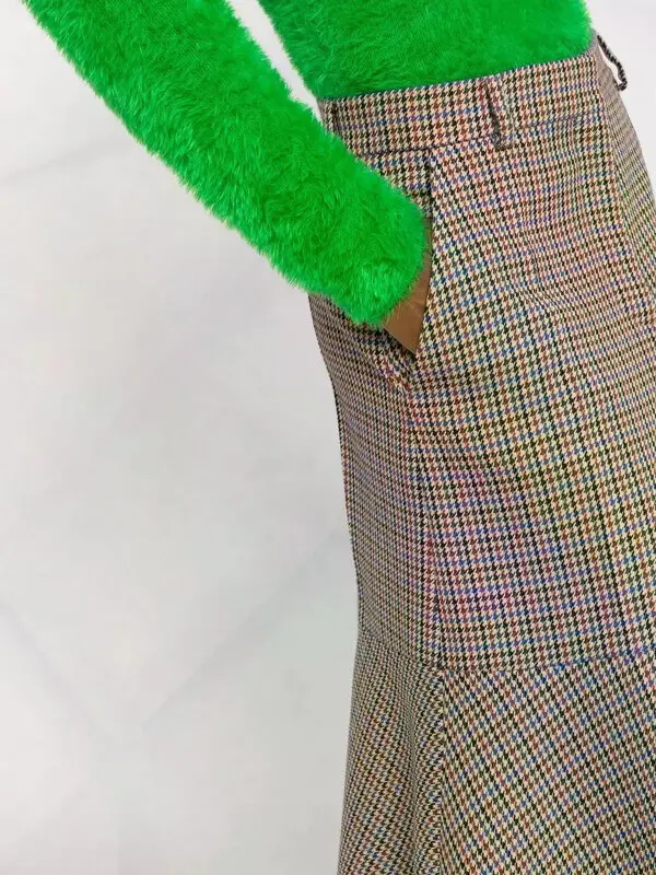Stella McCartney Houndstooth A-line Midi-skirt
