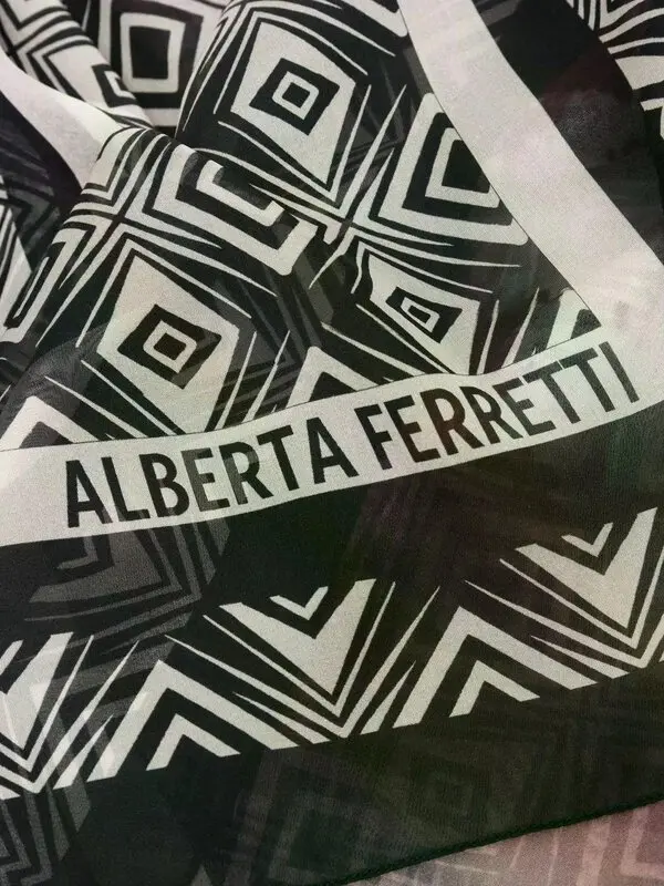 Alberta Ferretti Geometric-print Silk Scarf