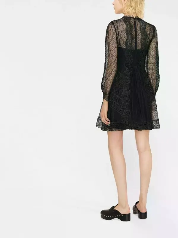 Alberta Ferretti Lace-panel Detail Mini Dress