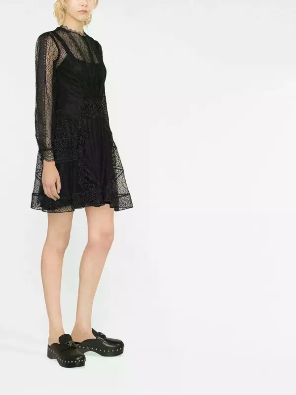 Alberta Ferretti Lace-panel Detail Mini Dress