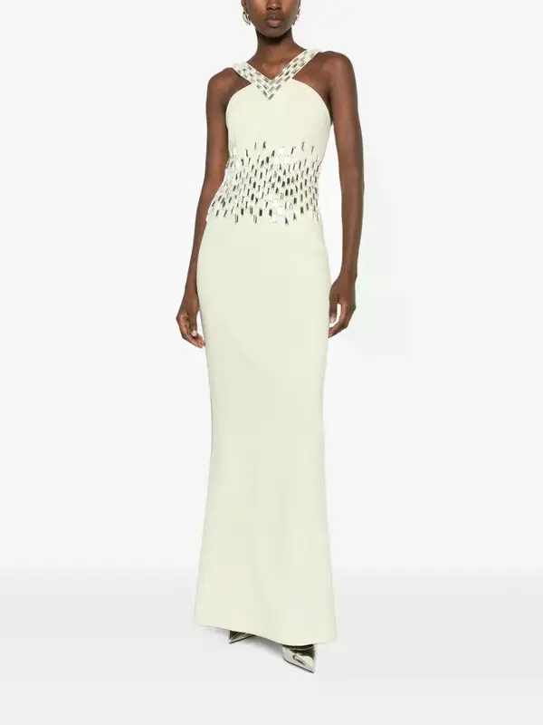 JEAN-LOUIS SABAJI Baguette-embellished Maxi Dress