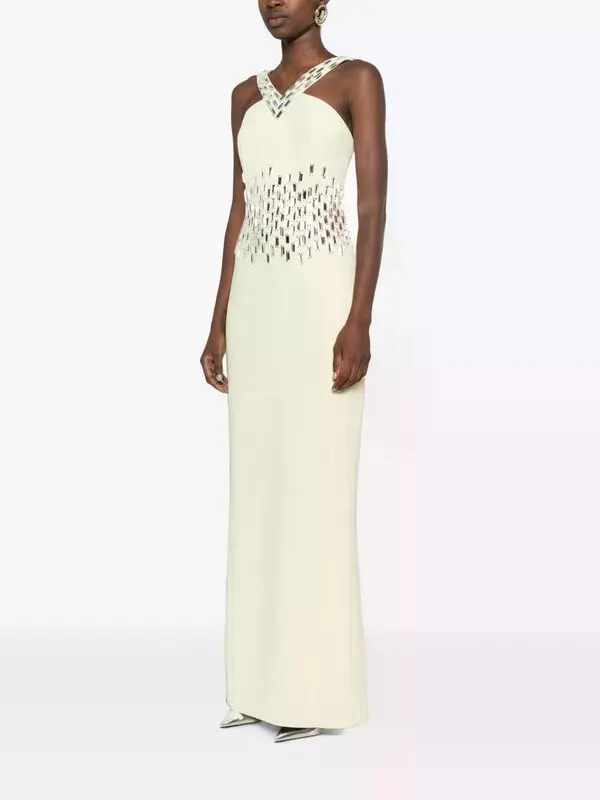 JEAN-LOUIS SABAJI Baguette-embellished Maxi Dress